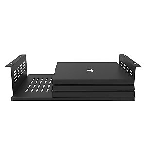 JINGCHENGMEI Under Desk Computer Mount for Small Form Factor SFF Computers and PCs, Product Using Space 17.3" x H 4" x D 12", Compatible with Playstation 4, PS4 Slim, PS4 Pro for Under Desk Gaming