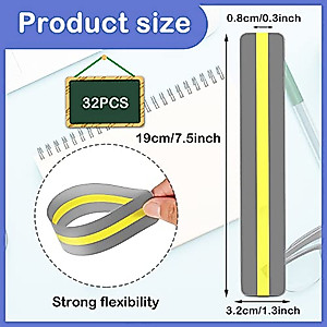 32 Pieces Guided Reading Strips Highlight Strips Colored Colorful Bookmark - Helps with Dyslexia for Children and Teacher Teaching (Yellow)