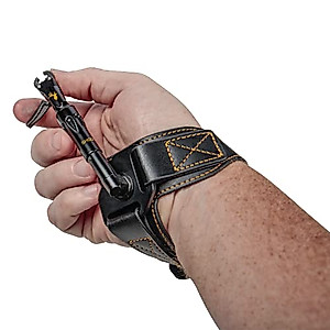 Trophy Ridge Shootout Compact Dual-Caliper Archery Bowhunting Release - 360° Swivel Arm, Adjustable Length, Trigger Travel Tuning, Premium Leather Buckle Strap, Black