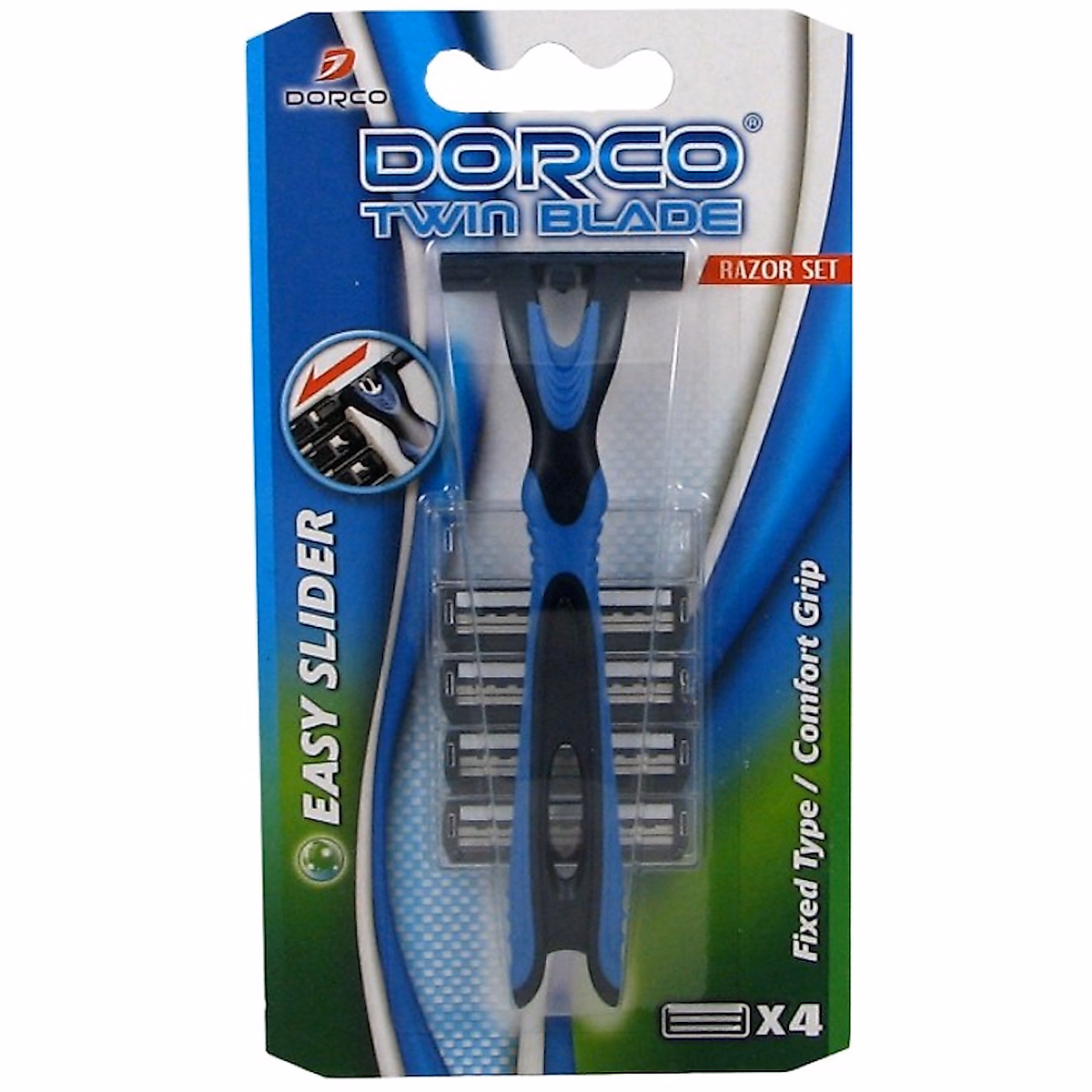 Dorco TNA 2000 | Disposable Razors for Men | Easy Slider Twin Blade, 4 Extra Cartridges included | Pack of 1
