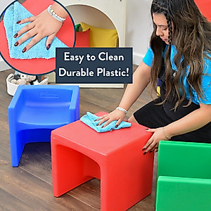 Children's Factory-CF910-009 Cube Chair for Kids, Flexible Seating Classroom Furniture for Daycare/Playroom/Homeschool, Indoor/Outdoor Toddler Chair, Blue, Set of 1