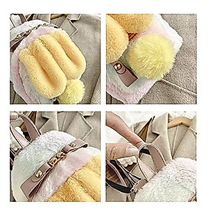 VTYUBX Bunny Backpack Cute Mini Backpack for Girl Teens Plush Rabbit Ears Carrot Satchel Fuzzy Bunny Purse Fluffy School bag (PinkG,Large)