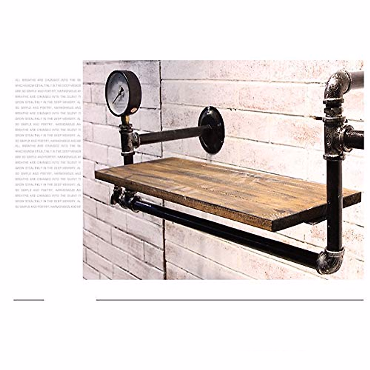 OTUGARE Industrial Pipe Clothing Rack, wall hanging clothes rack, Wood Garment Pipeline Rack for clothing shop and family