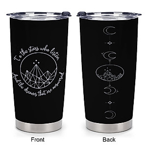 Velaris City Of Starlight Tumbler Acotar The Night Court Bookish 20 Oz Stainless Steel Insulated Tumblers with Lid And Straw Bookish Acotar Travel Coffee Mug Gifts