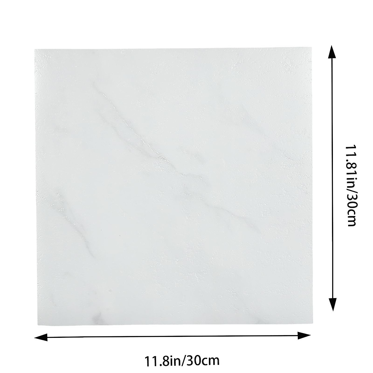 LOHISHIL 32PCS 12 * 12in Stick Floor Tile White Floor Tiles Self, Adhesive Wall Tiles Peel and Stick Floor Tiles Bathroom Floor Stickers for Kitchen, Bedroom, Hallways, Garages, Lobbies(White)