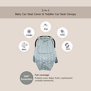 Universal Car Seat Cover Car Seat Sun Shade Car Seat Canopy for Baby and Toddler Car Seat Rear Facing Forward Facing (Sky Blue, Standard)