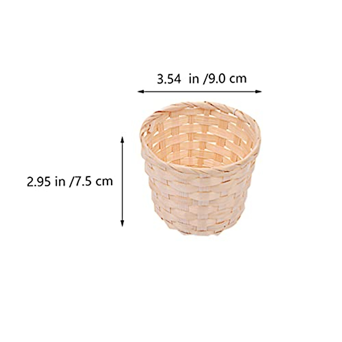 DOITOOL 5Pcs Mini Woven Baskets Without Handles, Miniature Flower Basket Dollhouse Picnic Basket Mini Wicker Basket for Fairy Garden Dollhouse Accessory, 9X9X7.5cm