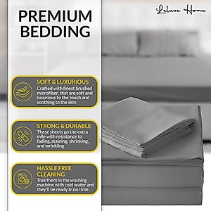 Leluxe Home Twin Sheets Set of 3-100% Microfiber Twin Size Sheets with Extra Soft and Wrinkle Free Sheet Set with Deep Pockets