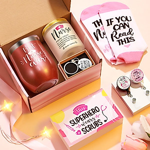 Nurse Gifts for Women Female, Nurses Day 2025 Gifts for Nurses School Nurse Gifts, Nurses Week Gifts Nurse Appreciation Gifts Nurse Practitioner Nurse Graduation RN Nurses Gifts Basket w/ Wine Tumbler