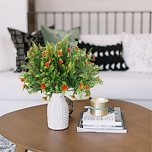 HO2NLE 12 Bundles Outdoors Artificial Flowers UV Resistant Shrubs Artificial Plants for Hanging Planter Window Box Front Porch Garden Home Farmhouse Garden Decoration