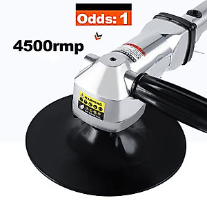 7-Inch Pneumatic Sander Heavy Duty Wet Air Sander/Polisher,Lightweight at 5.47 lbs,Adjustable Speed Up to 2500rpm Pneumatic Polisher Hand Sanding Tool