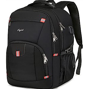 17.3 inch Laptop Backpack,Extra Large Backpack Bookbag Computer Rucksack with USB Charging Port,Water Resistant Sturdy Backpack for College School Travel,Men Women Casual Daypack,Black