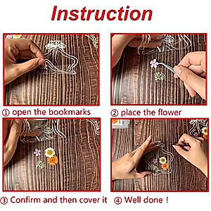 40Pcs Transparent Dried Flower Bookmarks DIY Bookmarks, Flower Bookmarks Maker, Handmade DIY Transparent Beautiful Flower Page