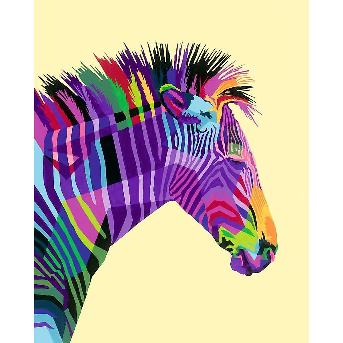 Ravensburger CreArt Funky Zebra Paint by Numbers for Adults 12 Years Up - Painting Arts and Crafts Set - Home Decor Accessories