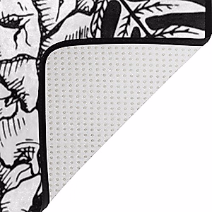 My Little Nest Area Rug Black White Pineapple Lightweight Doormat 2' x 3', Memory Sponge Indoor Outdoor Decor Carpet for Entrance Living Room Bedroom Office Kitchen Hallway