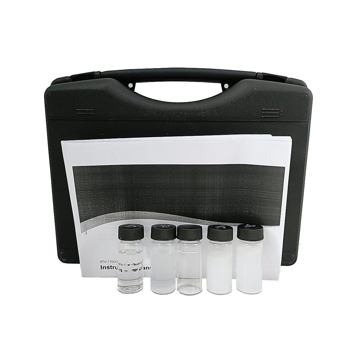 Portable Turbidimeter Turbidity Meter Kit Turbidity Tester with 4 PCS Calibration Solution Vials Range 0~1100 NTU/FNU 0~275 EBC 0~9999 ASBC