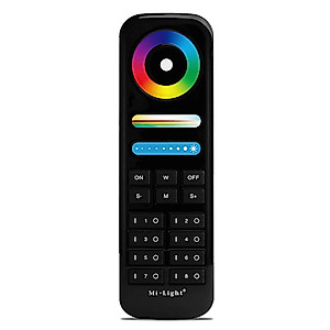 LGIDTECH FUT089-B Miboxer 8-Zone LED Remote Controller Black Color,Work with RGB+CCT LED Light Bulb,Downlight,Strip Controller.Not Work with FUT035 FUT036 FUT037 FUT038 FUT039
