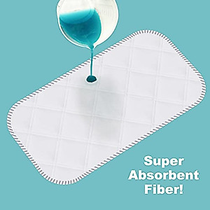 Sunny zzzZZ 6 Pack Baby Waterproof Changing Pad Liners - Quilted Thicker Ultra Soft Changing Table Cover Liners - Durable & Easy to Clean - White - 23" x 11"