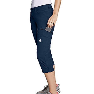 Eddie Bauer Women's Rainier Capris, Medium Indigo, 6, Tall