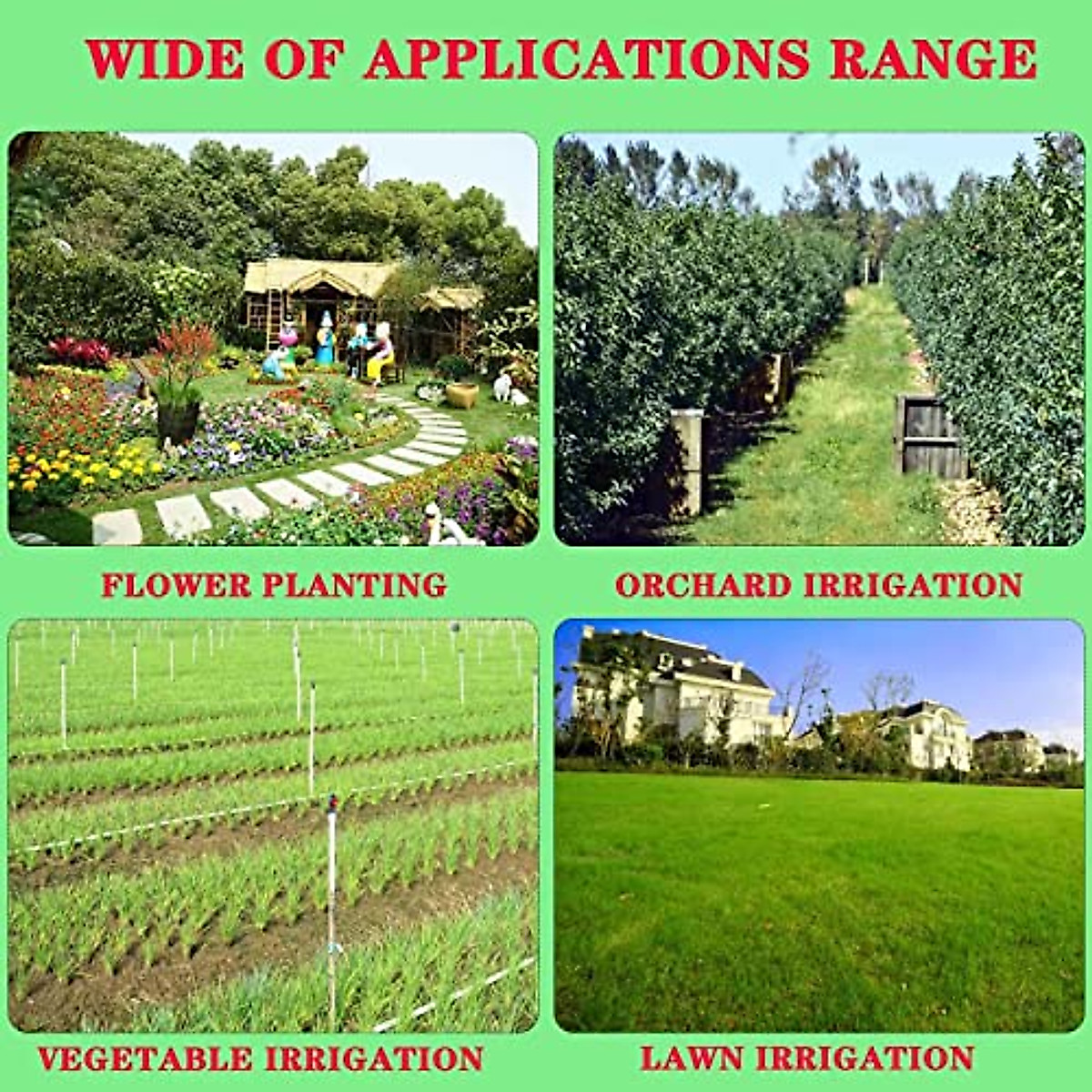 300PCS Irrigation Fittings Kit Drip Irrigation System,HOINCO Drip Irrigation Barbed Connectors for 1/4 Inch Tube, for Flower Pot Garden Lawn