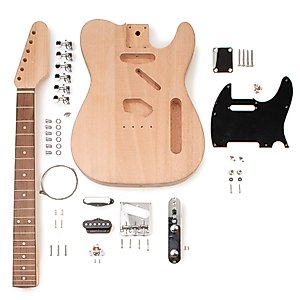StewMac T-Style Tele DIY Build Your Own Electric Guitar Kit + ColorTone Blond Finishing Set (15282)