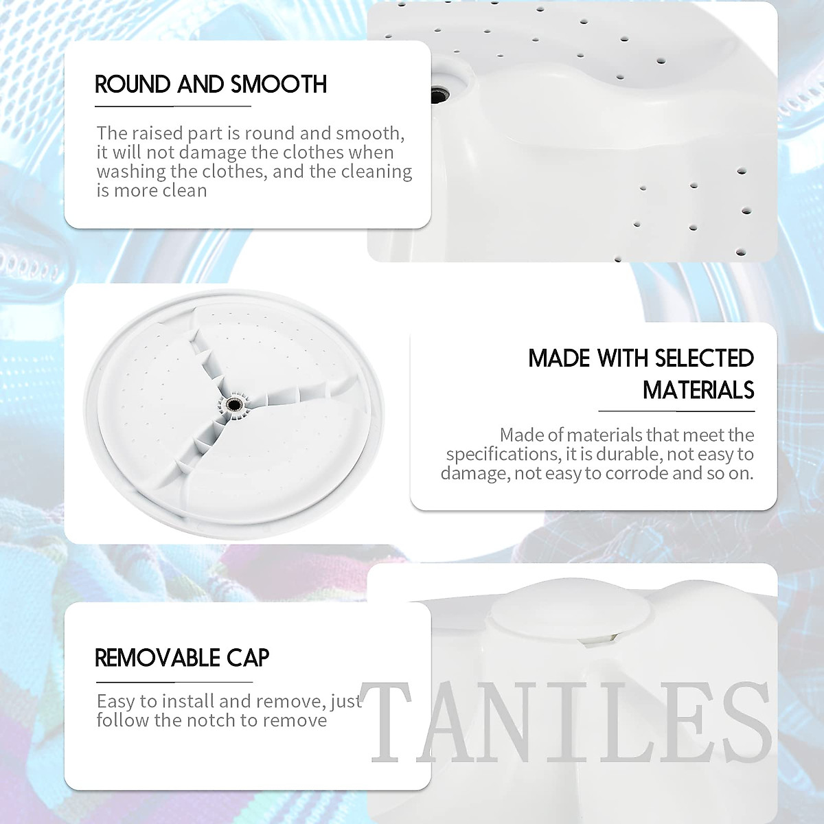 TANILES Replace W10752283 Washplate Compatible with Whirlpool Washer w10609476, w10834890, ps10064549, wtw5000dw1