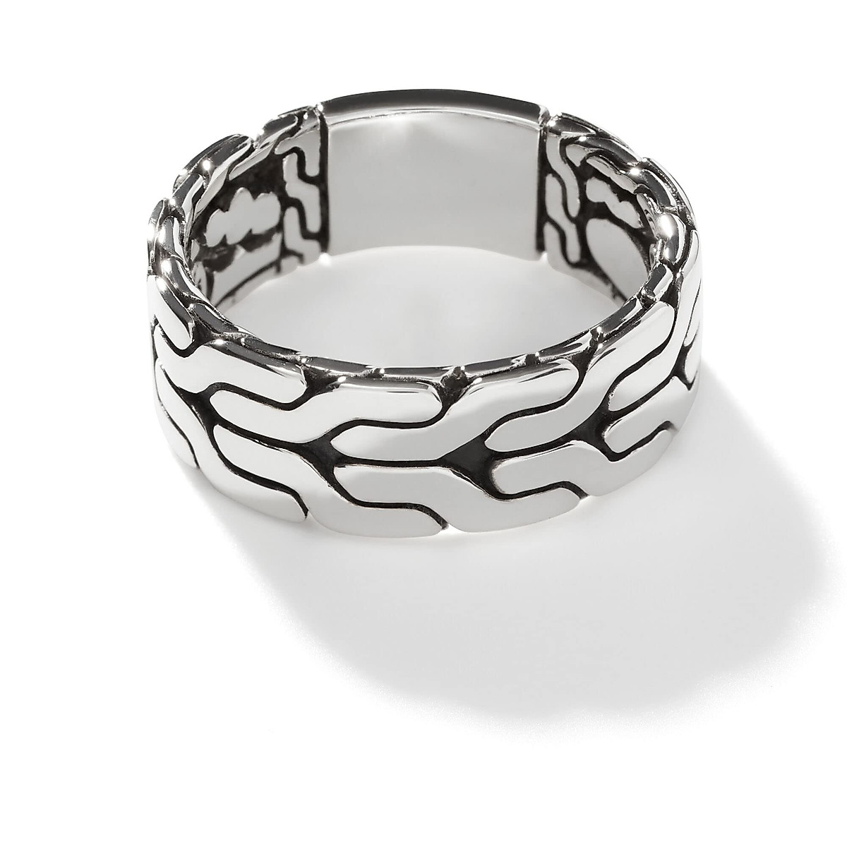 John Hardy Classic Chain Collection Men's Band Ring, 8MM 925-Sterling Silver Ring