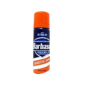 Barbasol Shave Cream Sensitive Skin Travel size 2 oz (Pack of 36)