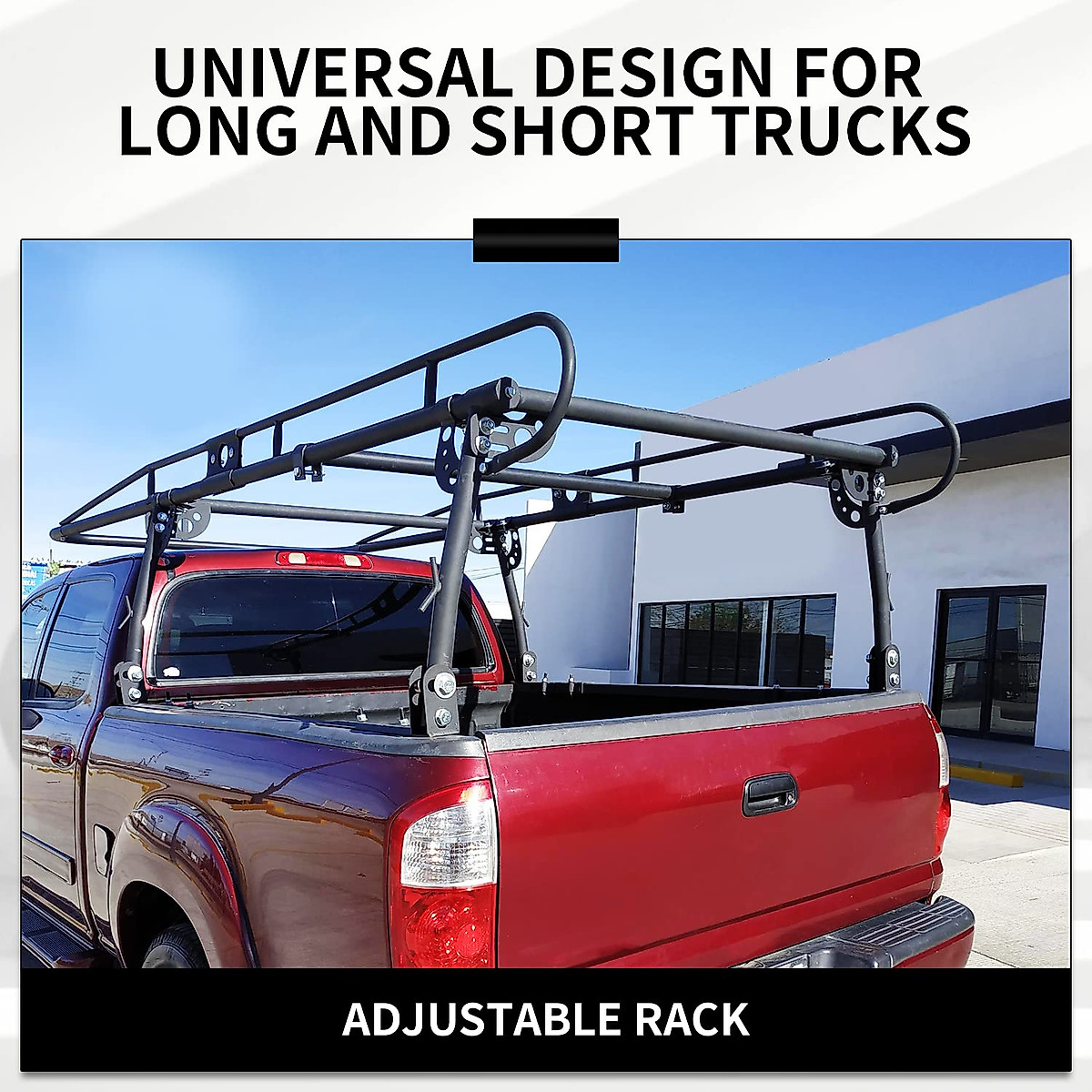 7BLACKSMITHS 1000 LBS Adjustable Truck Contractors Rack Ladder Pickup Kayak Lumber Rack Side Bar Long Cab Full Size 60"(W) x 138"(L) x 34"(H) (You Will get 2 Boxes)