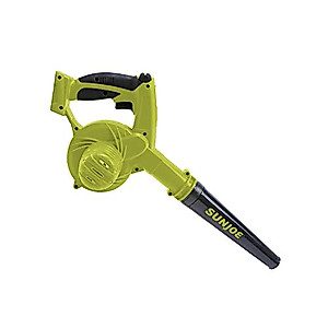 Sun Joe 24V-WSB-CT 185-MPH 105-CFM Max Cordless Rechargeable Multi-Purpose Workshop Blower w/20,000+ RPM, 2 x Dust Bags, and Trigger Lock-On to Reduce Fatigue, Green/Black