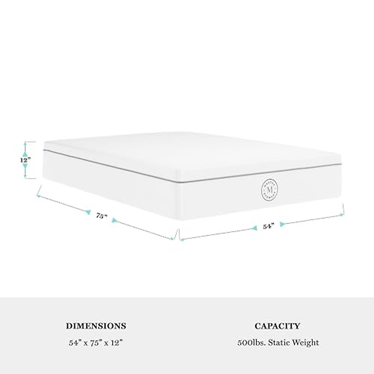 Martha Stewart SleepComplete Full Mattress in a Box, Firm Pocket Spring and Foam Hybrid Mattress, Dual-Action Cooling, 5-Way Zoning, Coolweave Cover, 12 ", White