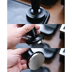 Normcore V4 Coffee Tamper 53.3mm - Spring-loaded Tamper – Barista Espresso Tamper Mat with 15lb / 25lb / 30lbs Replacement Springs - Anodized Aluminum Handle and Stand - Flat Base