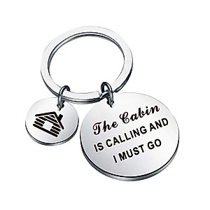 WSNANG Cabin Gift Keychain The Cabin is Calling and I Must Go Keychain Cottage County Jewelry Family Gifts Cabin Lover Gifts (keychain)