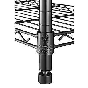 Whitmor Supreme Leveling Feet 350 Capacity Per Shelf Adjustable Shelves, 3 Tier, Black