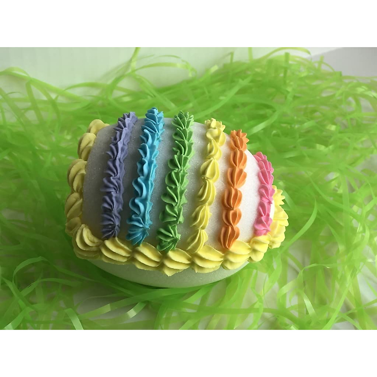 Striped Panoramic Sugar Egg, single; perfect for Easter baskets, gifts for children, centerpiece