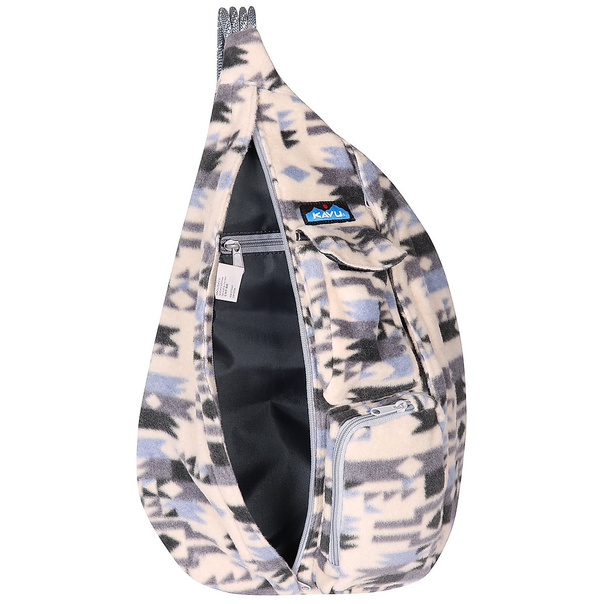 KAVU Polar Rope Sling Crossbody Fleece Polyester Bag - Winter Arcade