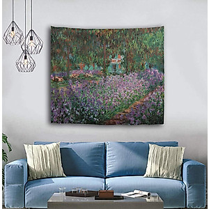 WIHVE Large Tapestry Monet's Garden Tapestry Wall Hanging Art Home Decor for Living Room Bedroom Bathroom Kitchen Dorm 90 x 60 Inches
