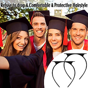 Roacasumy Graduation Cap Headband, 4 Pack - Upgrade Inside Graduation Cap Headband, Secures Your Graduation Cap and Hairstyle Plastic Material, Comfortable, Versatile Functionality, Firm & Stable