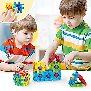 ATKSH 48 PCS Push Pop it Blocks, Sensory Fidget Toy, Stress Relief & Autism Sensory Toy for Children