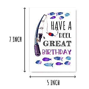 EruditeGifts Have A Reel Great Birthday Card - Fishing Themed Birthday Card Greetings Card - Fishing Card - Funny Birthday Card
