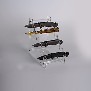 Dagger Rack Butterfly Knife Rack Knife Display Rack Knife Storage Rack Acrylic Desktop Display Rack EDC Mini Knife Rack (Transparent)