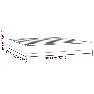 vidaXL Pocket Spring Bed Mattress Light Gray 72"x83.9"x7.9" California King Fabric