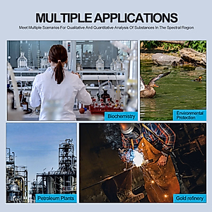 GOYOJO Portable Spectrophotometer 721, LDC Digital Lab Visible Spectrophotometer 350-1020nm Lamp, 6nm Tungsten Lamp Laboratory Analytical Equipment Spectrometer 110V