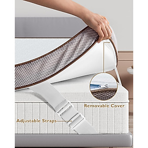 BedStory 4 Inch Memory Foam Mattress Topper Twin - Gel Infused Bed Toppers with Removable Cover and High Density Memory Foam, CertiPUR-US Certified