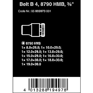 Wera - Belt B 1 Zyklop Bit Sck with 3/8In (5003970001)