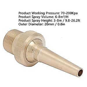 Adjustable Fountain Nozzle,Garden Jet Water Spray Head,Garden Parks Landscape Decoration,Used in Commercial and Architectural Fountains to Create Magnificent Landscapes(20mm)