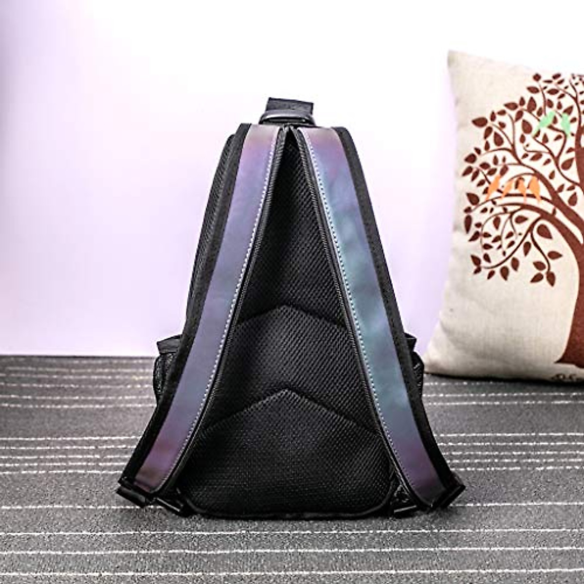 Geometric Luminous Backpacks Holographic Reflective Bag Lumikay Purse Irredescent Crossbody Bag Prism Sling Bag for Women Men NO.2