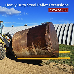 YITAMOTOR Pallet Fork Extension 96 Inch Length 4.5 Inch Width, Heavy Duty Steel Pallet Extensions for Forklift Truck, Yellow