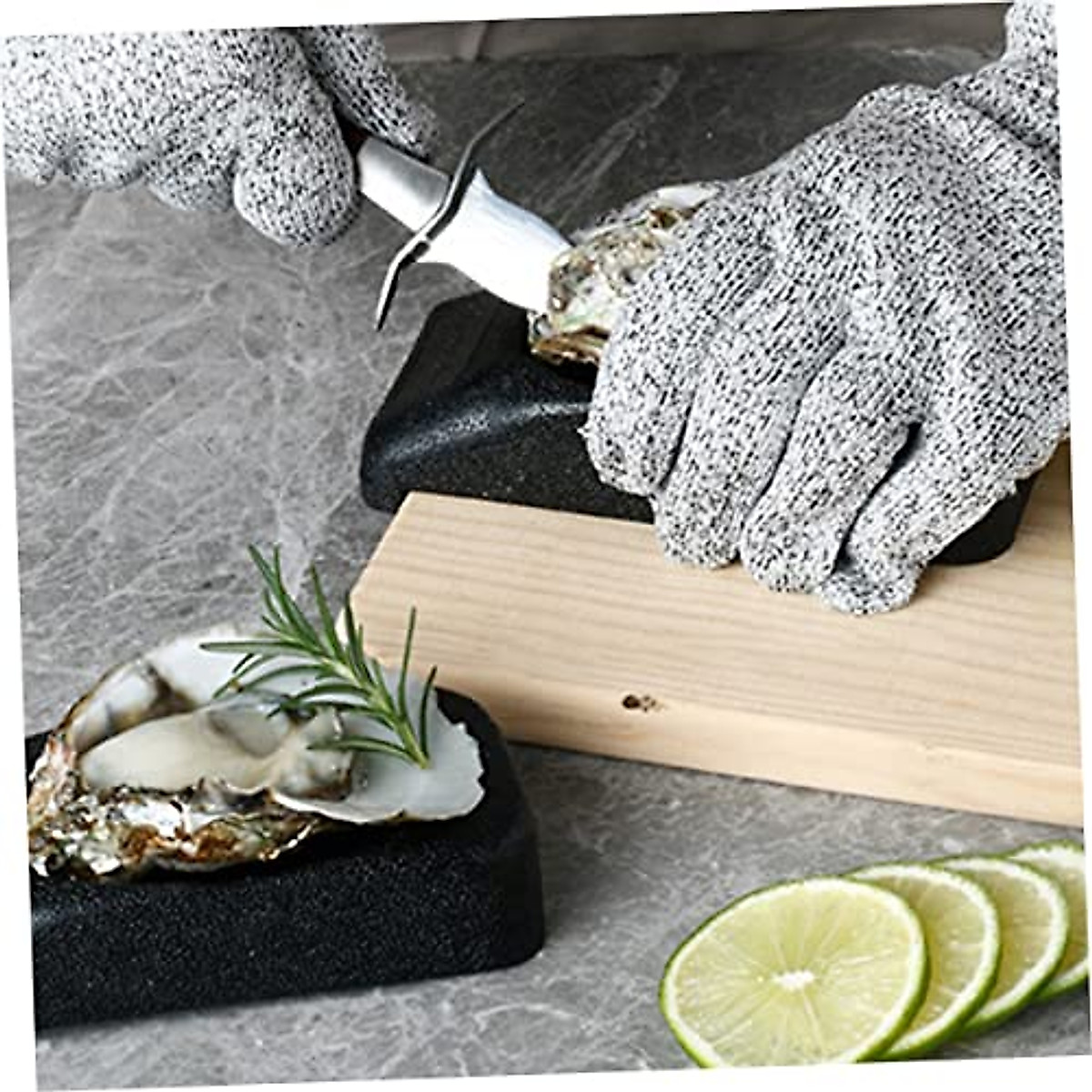 Angoily Oyster Seat Mini Tools Wood Tools Plastic Stand Wood Oyster Shucker Household Shellfish Opener Tool Seafood Open Machine Oyster Opening Tool Oyster Trays Oyster Holders Black Pvc