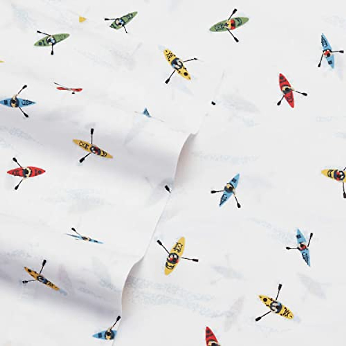 Eddie Bauer - Queen Sheets, Cotton Percale Bedding Set, Crisp & Cool Home Decor (Kayaks, Queen)